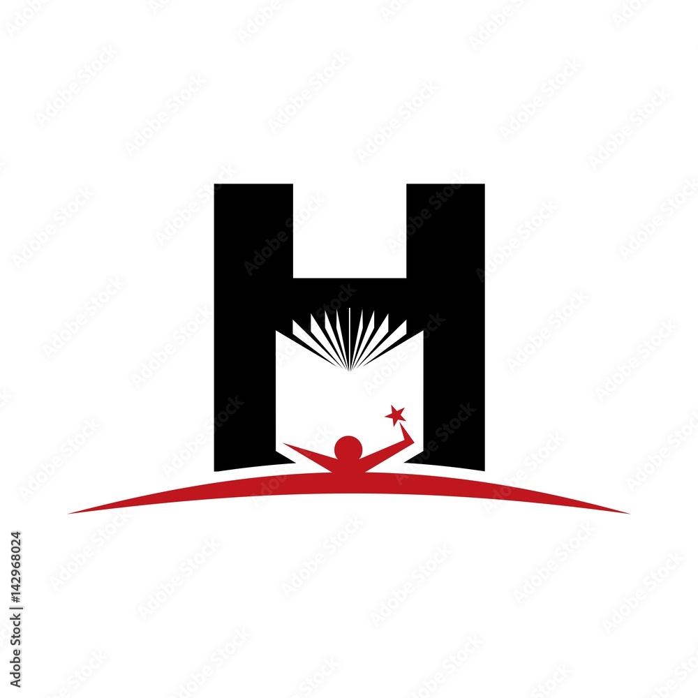 letter H logo vector. book logo vector. Stock-Vektorgrafik | Adobe Stock