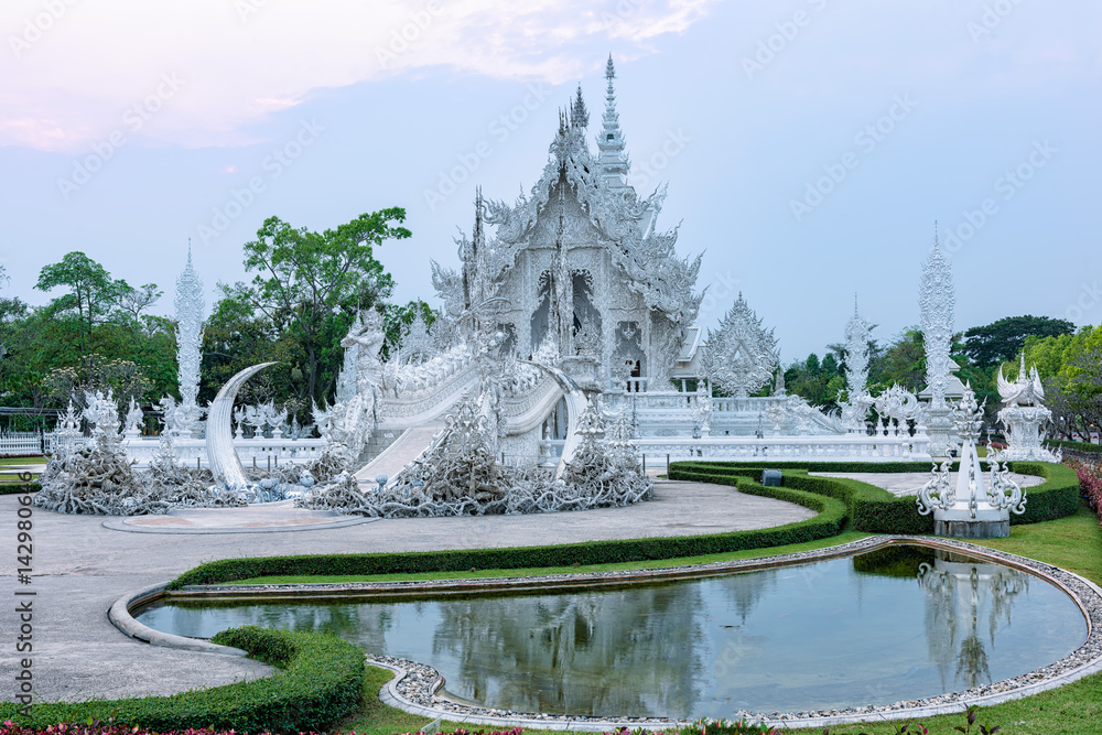 Wat Rong Khun()at sunset in Chiang Rai,Thailand.03/04/2017 Wat Rong ...