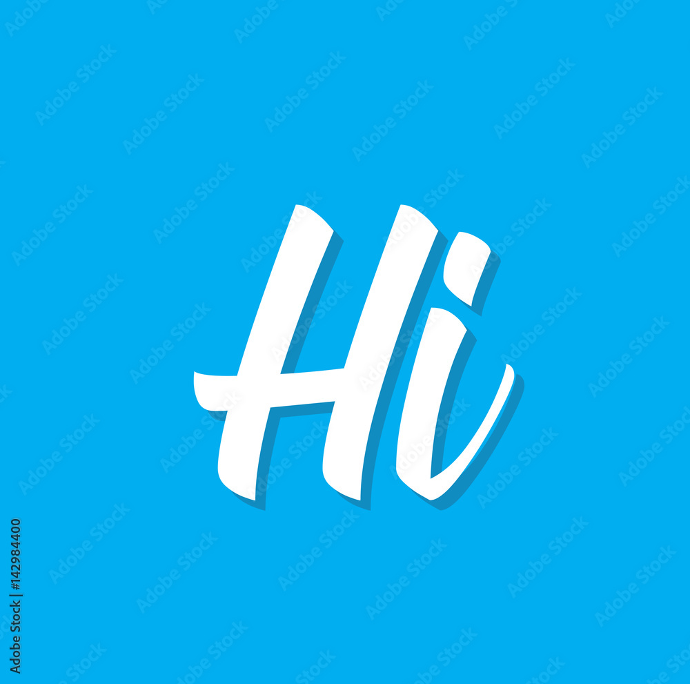 hi, text design. Vector calligraphy. Usable as background. Stock Vector ...