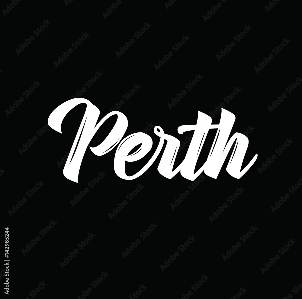perth, text design. Vector calligraphy. Typography poster. Stock Vector ...
