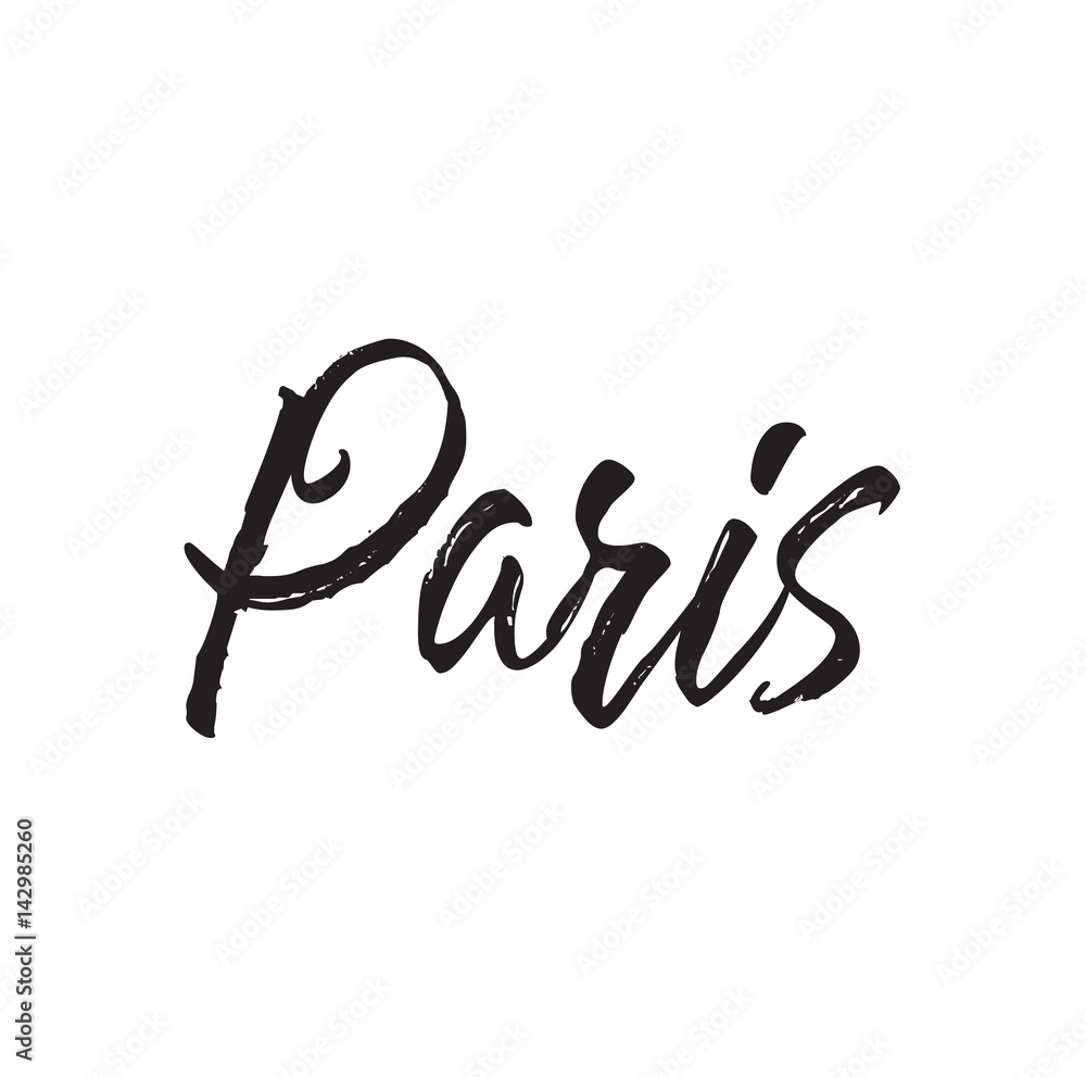 paris, text design. Vector calligraphy. Typography poster. Stock Vector ...