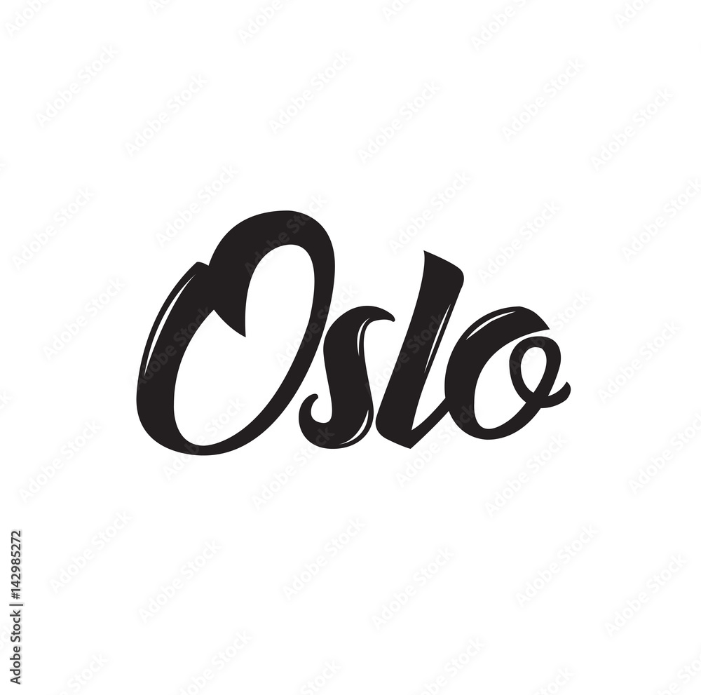 oslo, text design. Vector calligraphy. Typography poster. Stock Vector ...