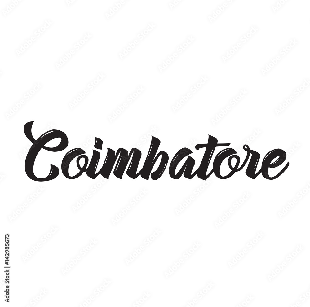 coimbatore, text design. Vector calligraphy. Typography poster. Stock ...