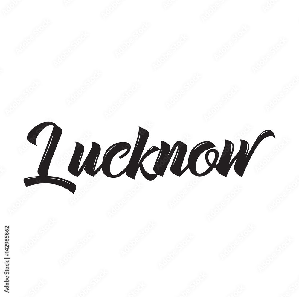 lucknow, text design. Vector calligraphy. Typography poster. Stock ...