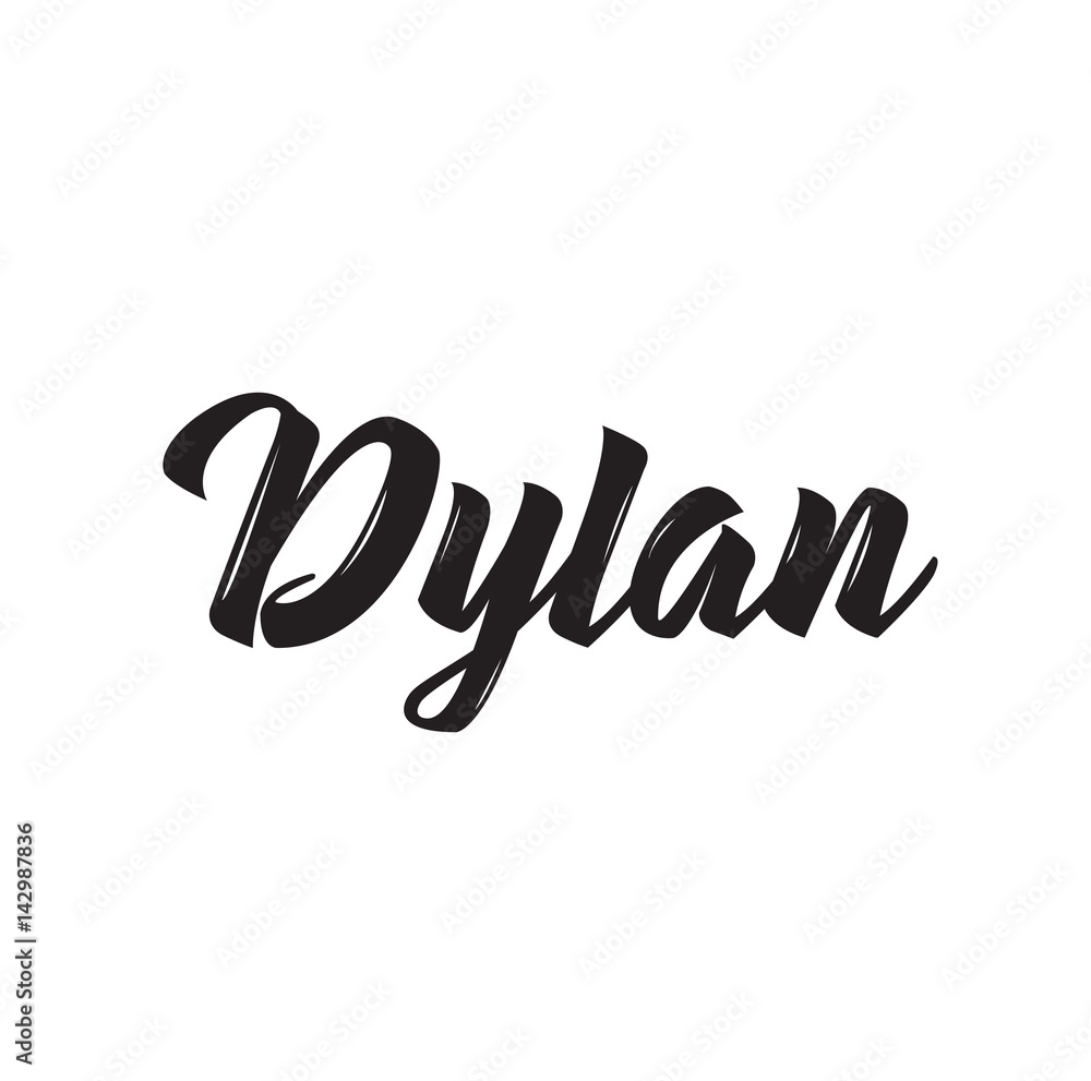 dylan, text design. Vector calligraphy. Typography poster. Stock Vector ...