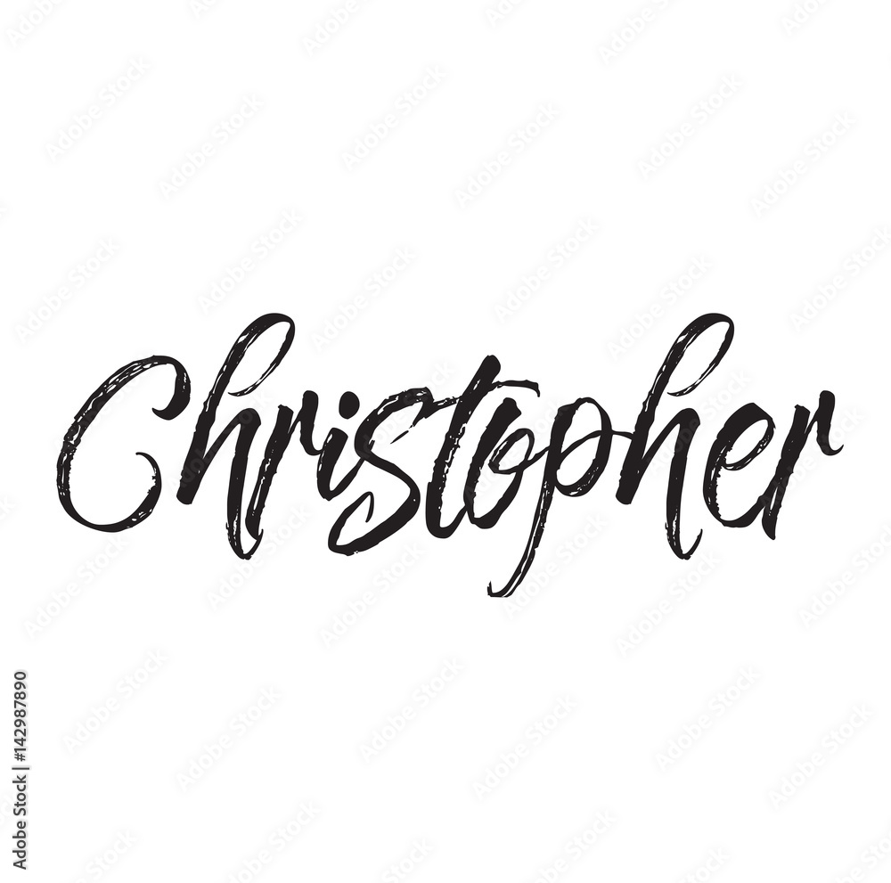 christopher, text design. Vector calligraphy. Typography poster. Stock ...