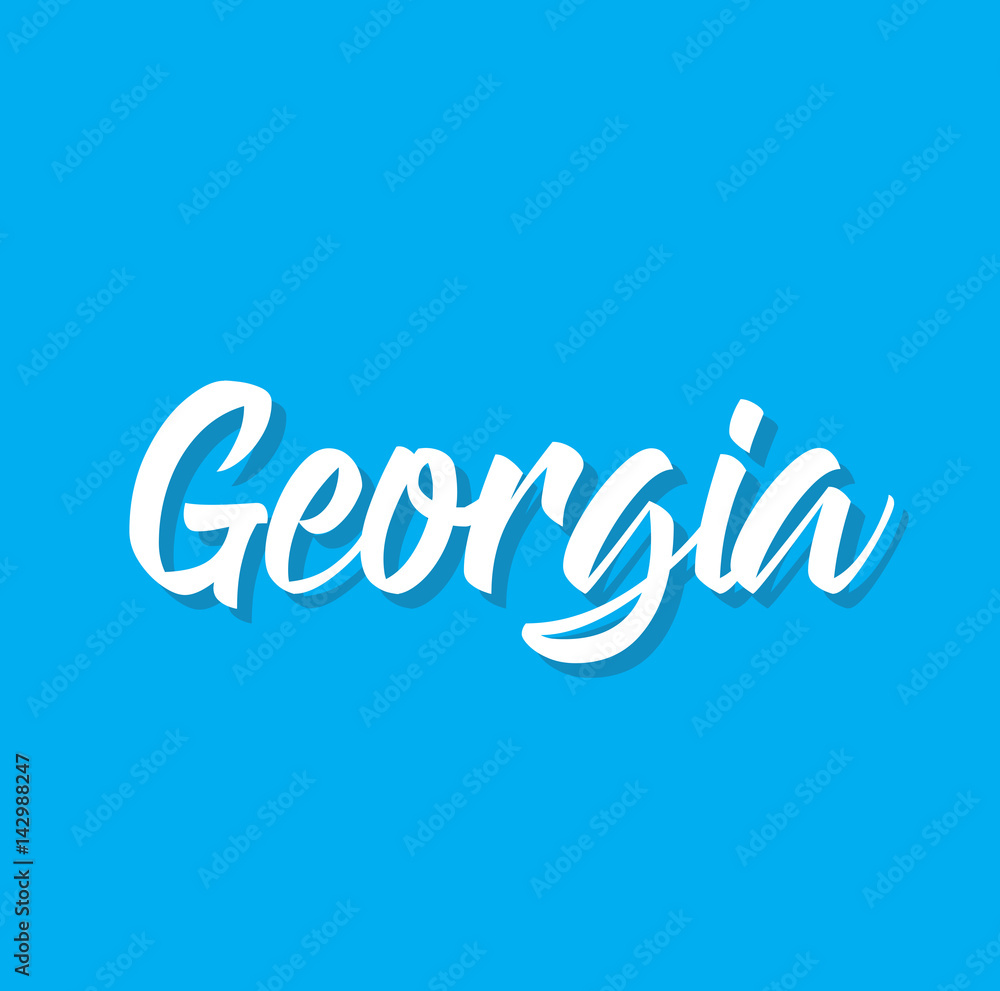 georgia, text design. Vector calligraphy. Typography poster. Stock ...