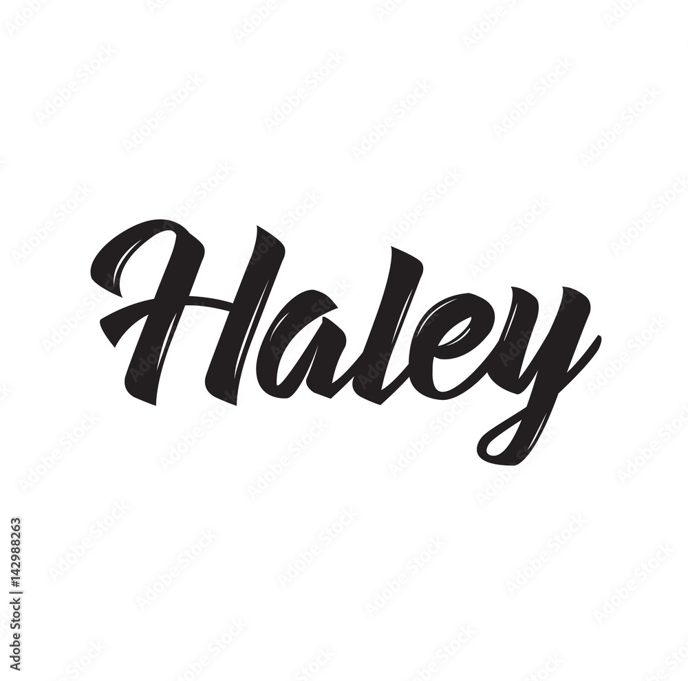 haley, text design. Vector calligraphy. Typography poster. Stock Vector ...