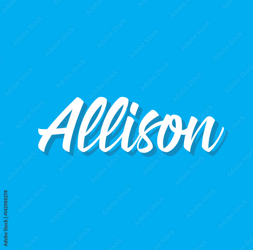 allison, text design. Vector calligraphy. Typography poster. Stock ...