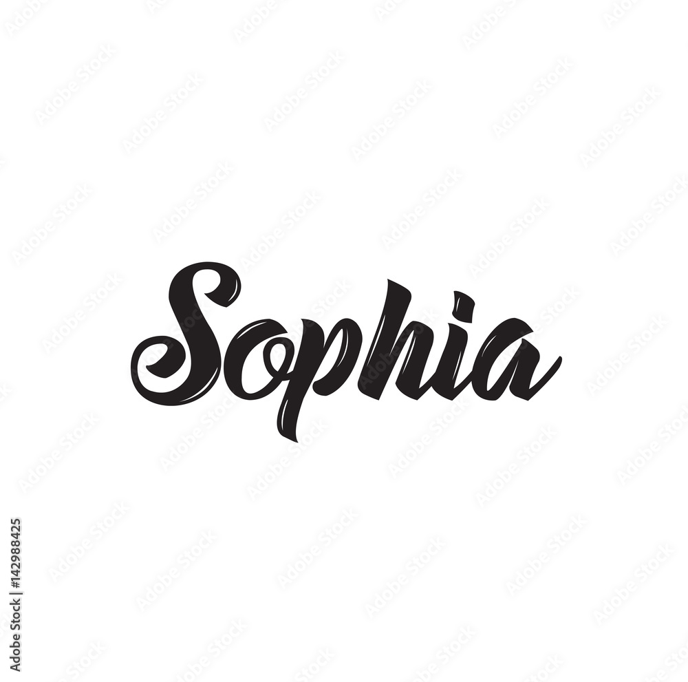 sophia, text design. Vector calligraphy. Typography poster. Stock ...