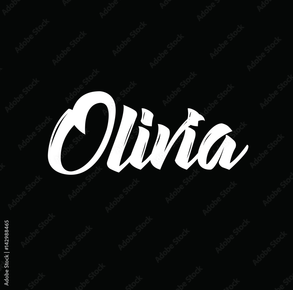 olivia, text design. Vector calligraphy. Typography poster. Stock ...