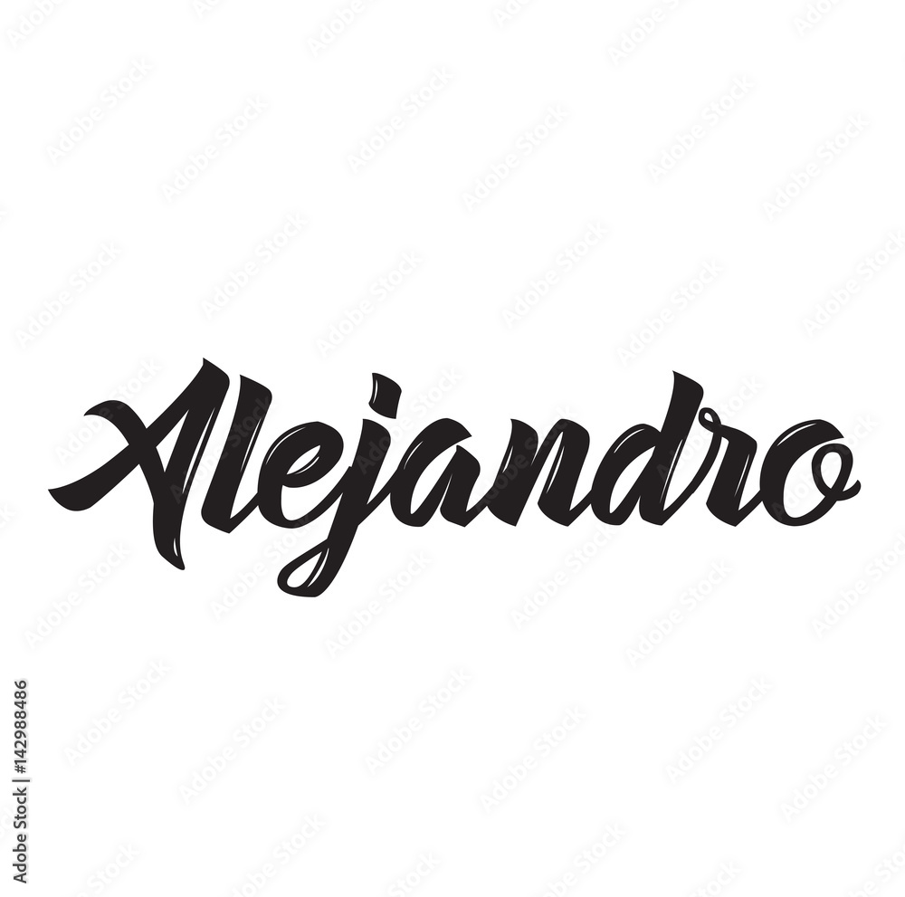 alejandro, text design. Vector calligraphy. Typography poster. Stock ...
