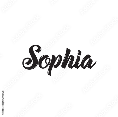 sophia, text design. Vector calligraphy. Typography poster. Stock ...