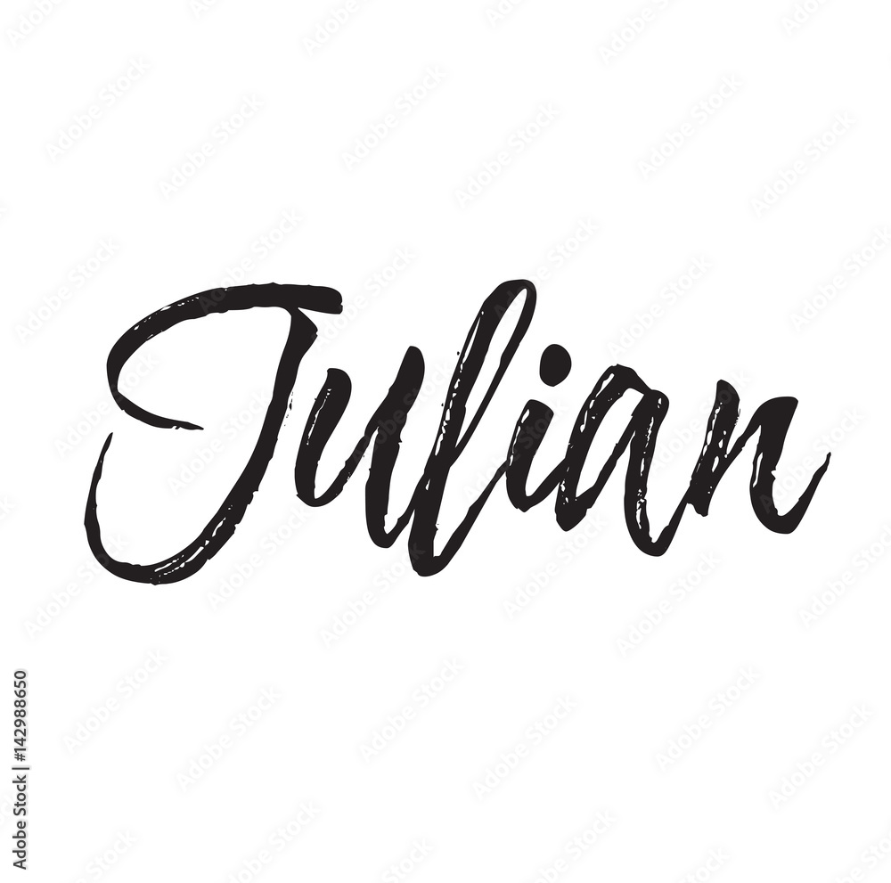 julian, text design. Vector calligraphy. Typography poster. Stock ...