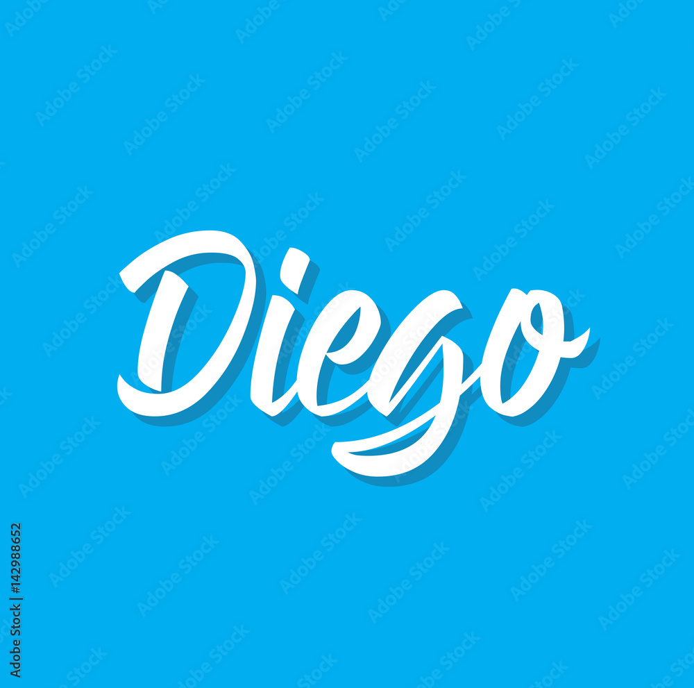 diego, text design. Vector calligraphy. Typography poster. Stock Vector ...
