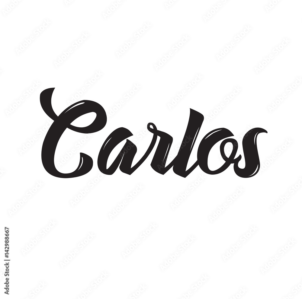 carlos, text design. Vector calligraphy. Typography poster. vector de ...