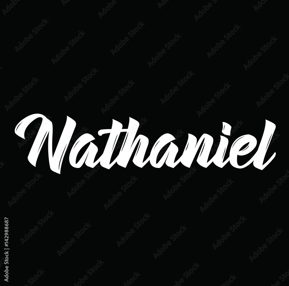 Vecteur Stock nathaniel, text design. Vector calligraphy. Typography ...