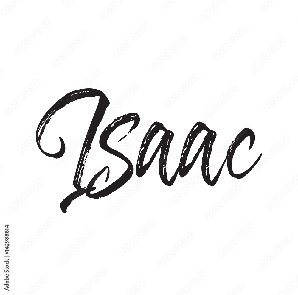 isaac, text design. Vector calligraphy. Typography poster. Stock Vector ...