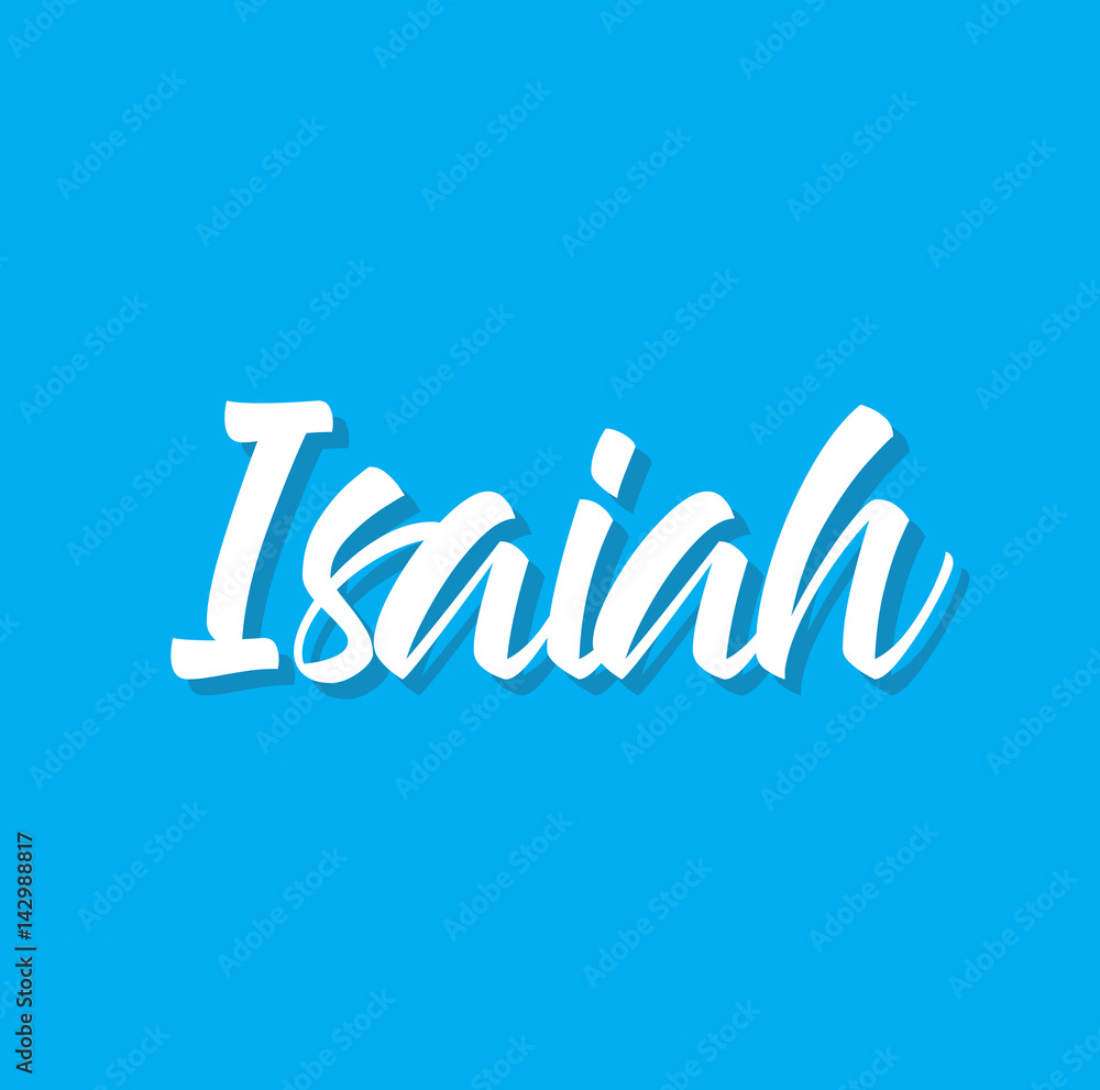isaiah, text design. Vector calligraphy. Typography poster. vector de ...