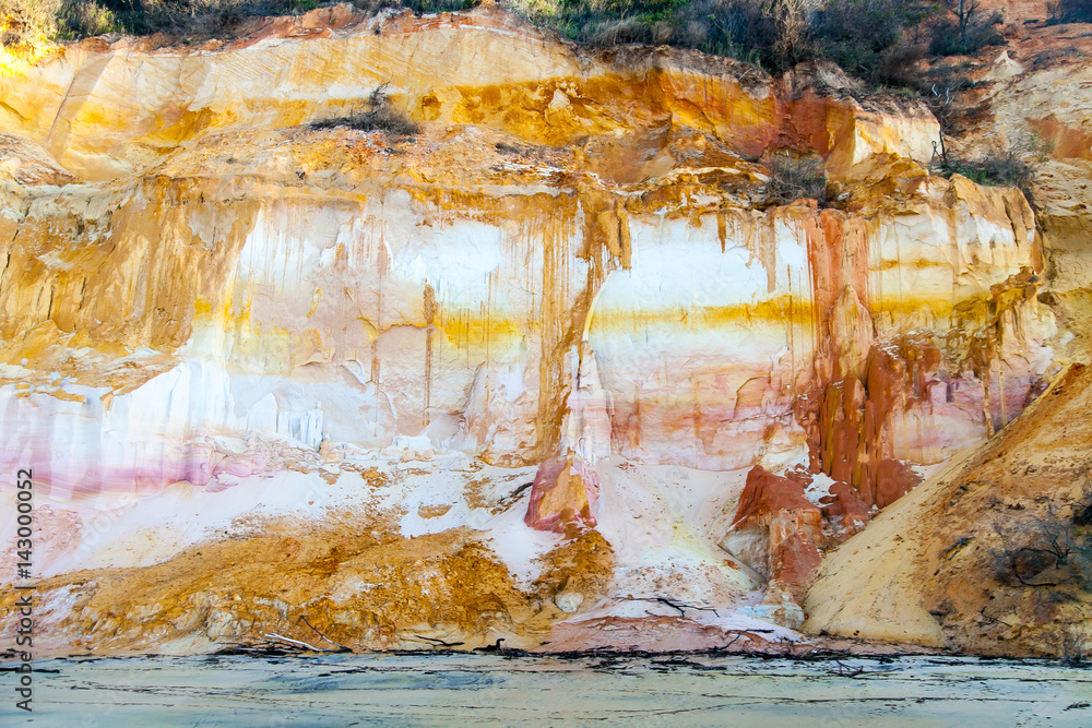 Coloured Sands at Rainbow Beach, Near Fraser Island, Queensland ...