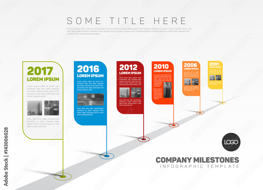 Infographic Company Milestones Timeline Template Stock Vector | Adobe Stock