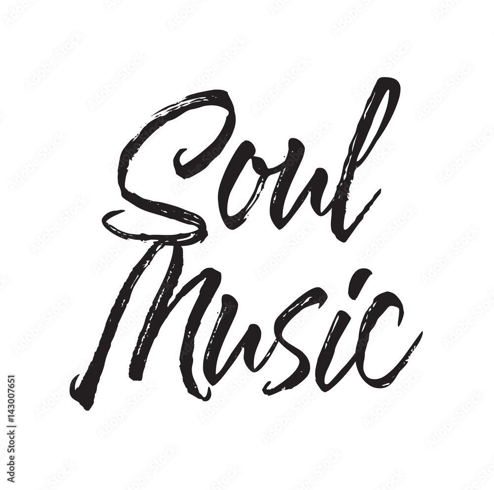 soul music, text design. Vector calligraphy. Usable as background ...