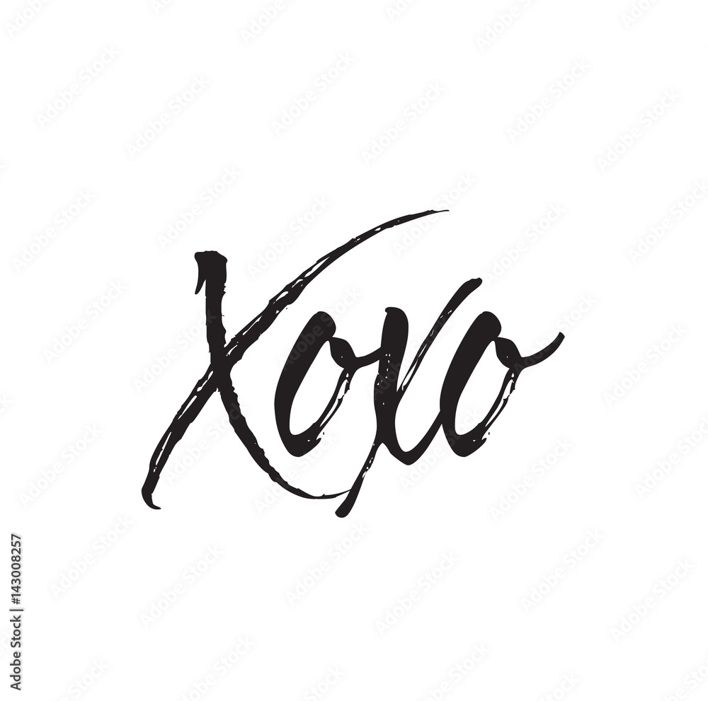 xoxoxo, text design. Vector calligraphy. Typography poster. Stock ...