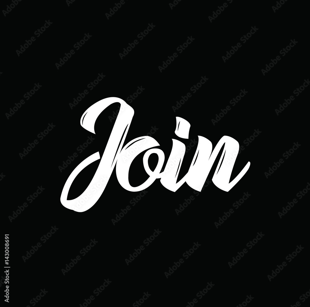 join, text design. Vector calligraphy. Typography poster. Stock Vector ...