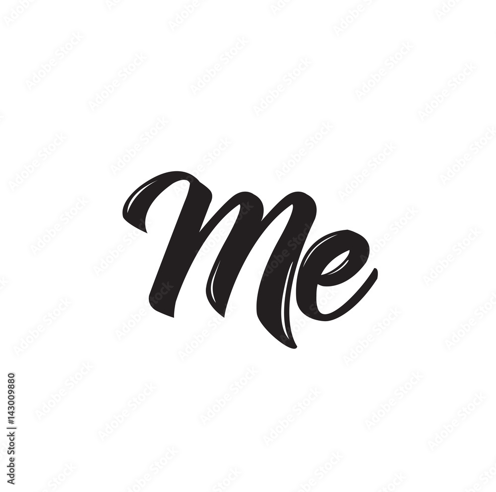 me, text design. Vector calligraphy. Typography poster. Stock Vector ...