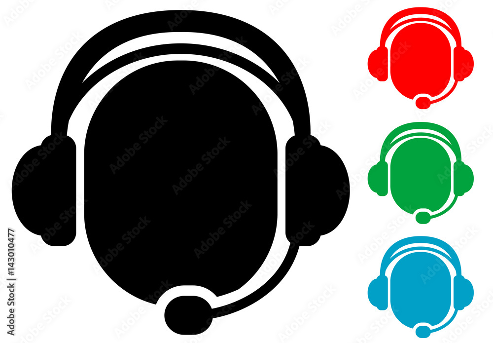 Icono plano simbolo operador con auriculares varios colores Stock ...