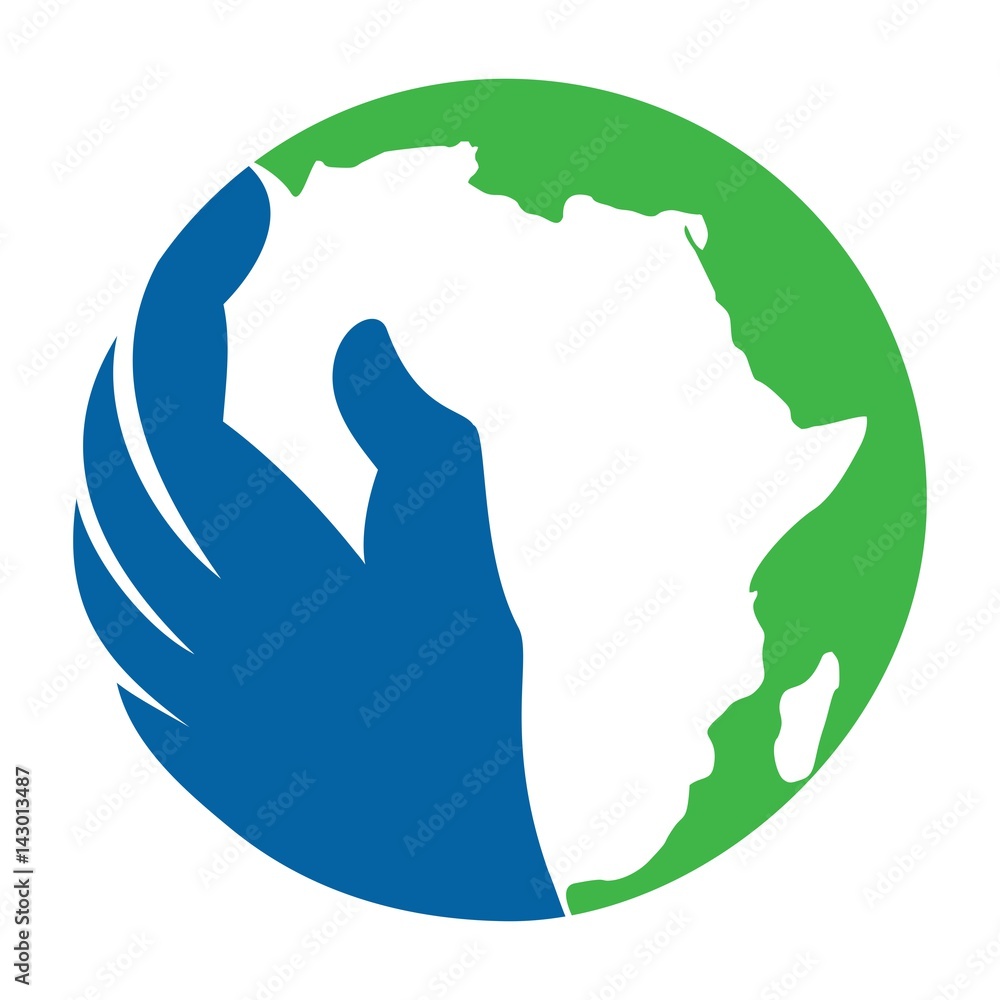africa logo vector. hand of help symbol. vector de Stock | Adobe Stock