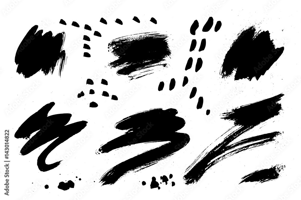 Set of expressive ink brush strokes Stock Illustration | Adobe Stock