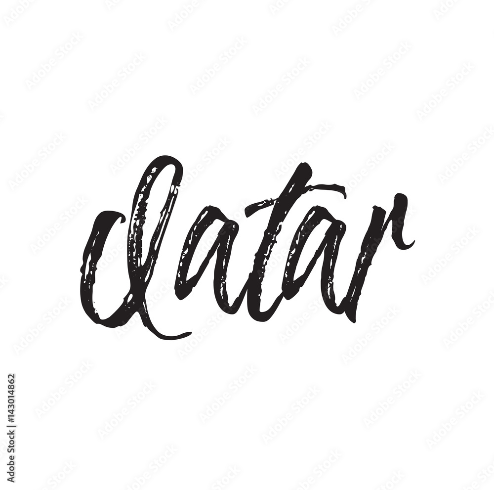 qatar, text design. Vector calligraphy. Typography poster. Stock Vector ...