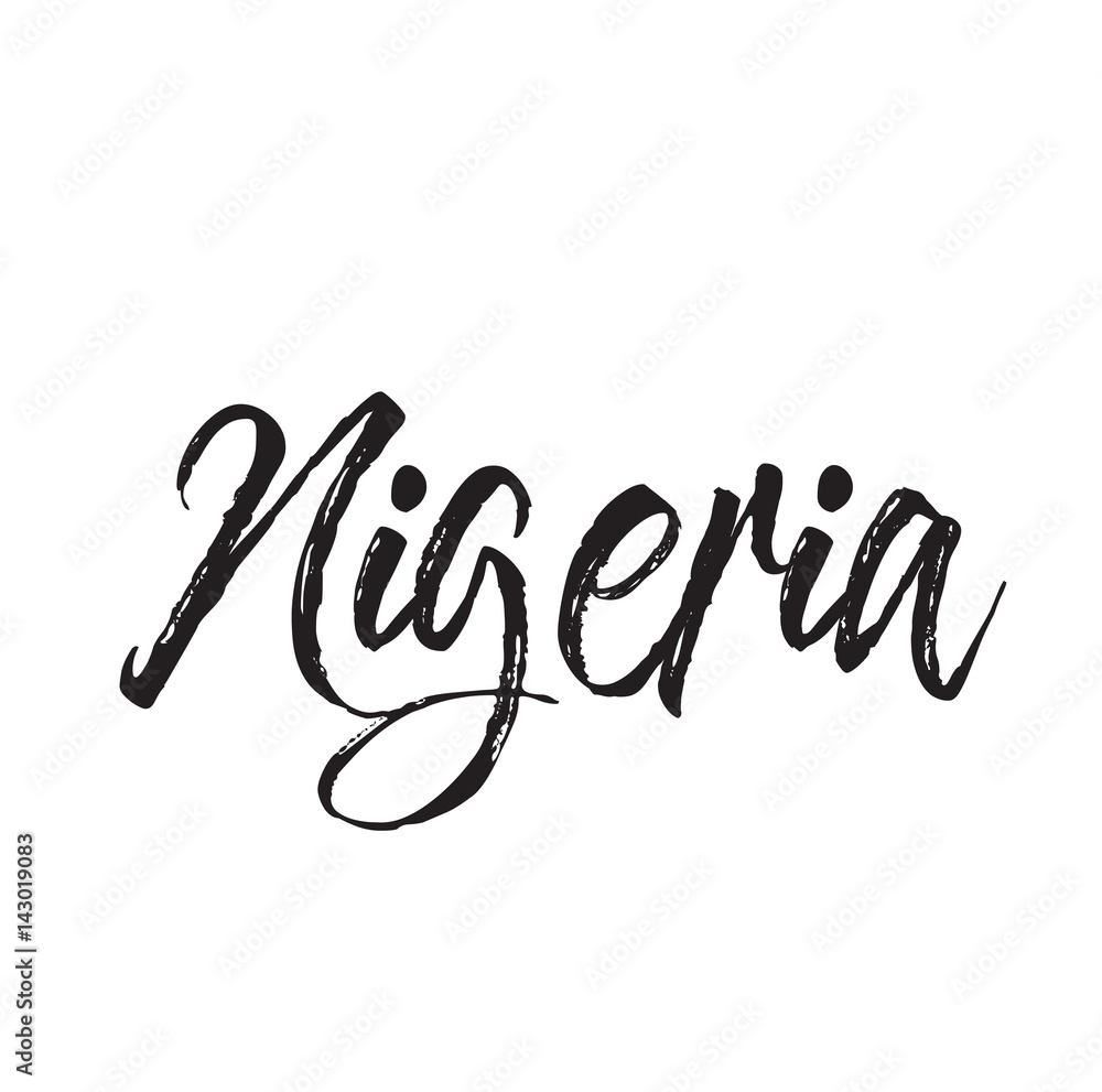 nigeria, text design. Vector calligraphy. Typography poster. Stock ...