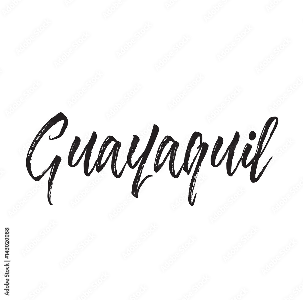 guayaquil, text design. Vector calligraphy. Typography poster.text ...
