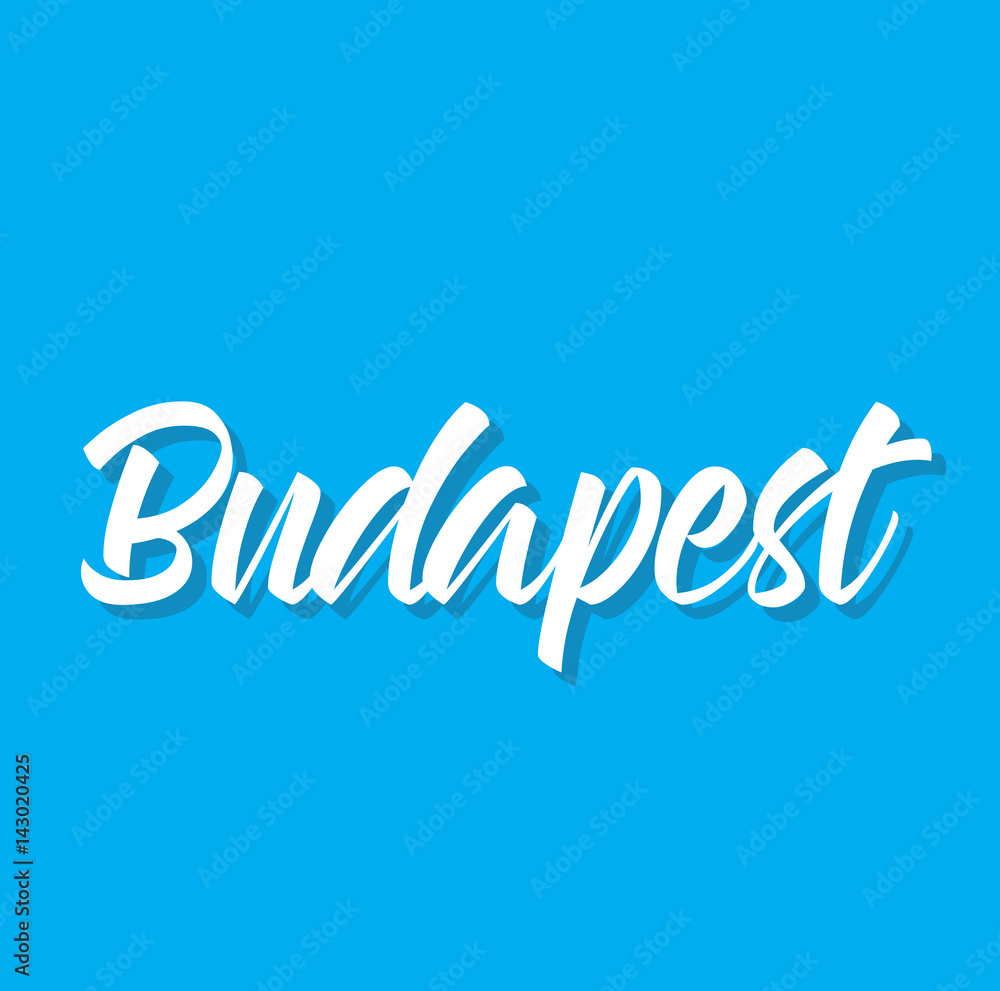 budapest, text design. Vector calligraphy. Typography poster.text ...