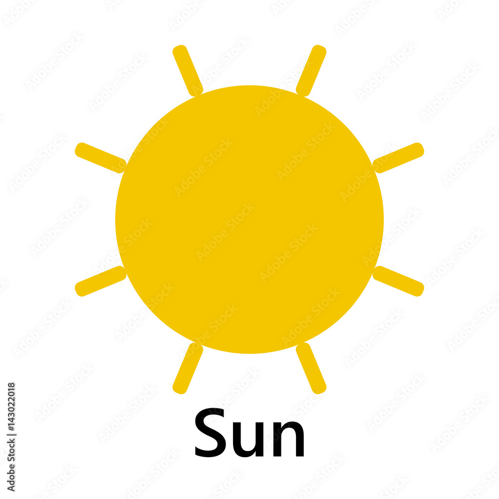 Sun symbol rotate join entire yellow text Stock Vector | Adobe Stock