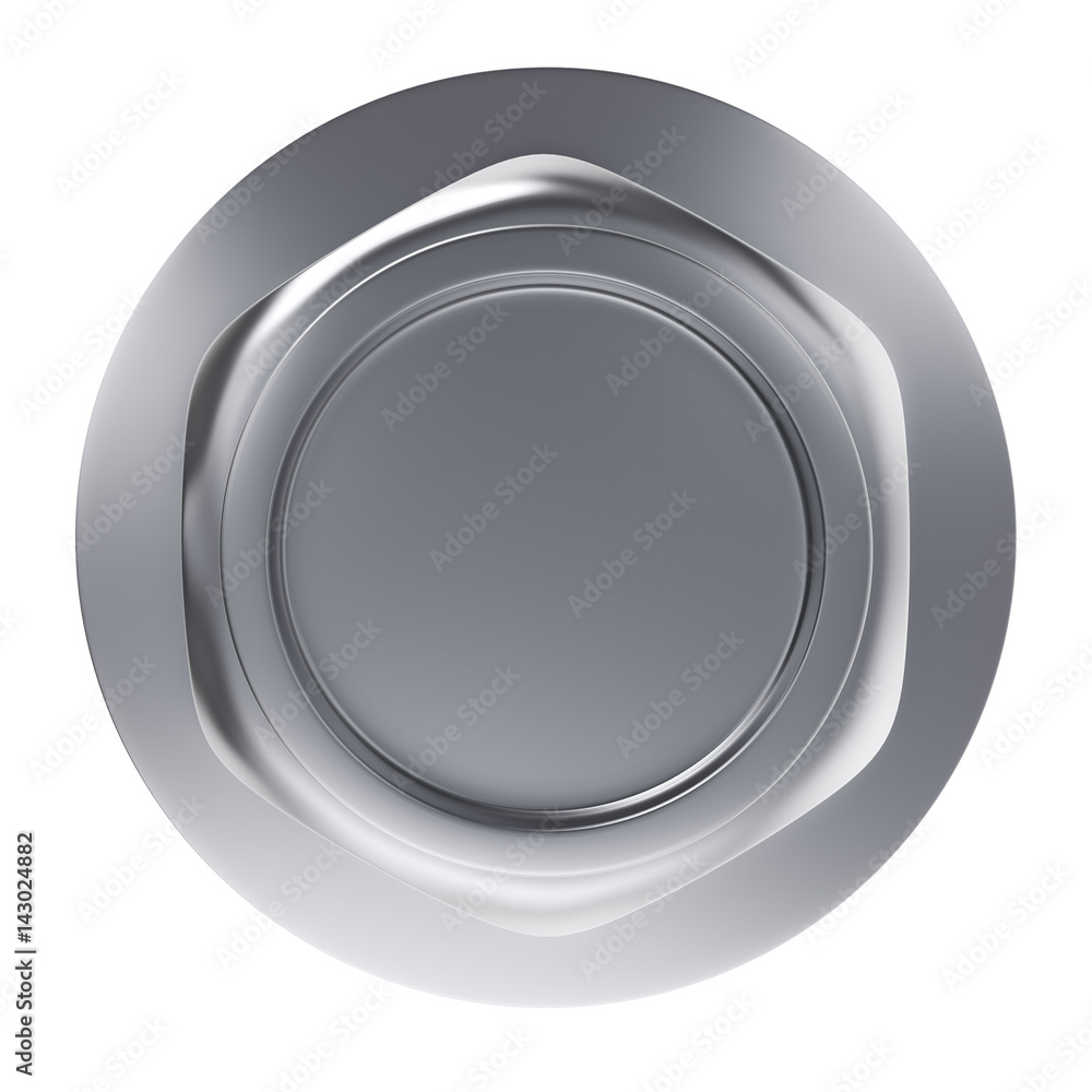 Metal bolt nut with washer top view isolated on white background. Stock ...