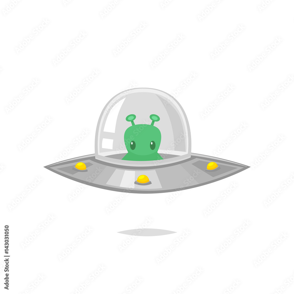 UFO alien cartoon vector Stock Vector | Adobe Stock