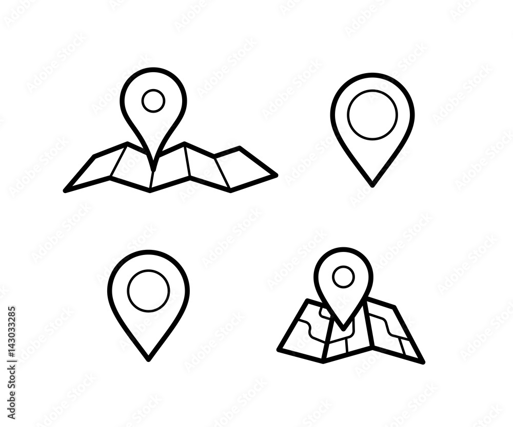 Maps and pins vector icons. Make your own custom location pin Stock ...