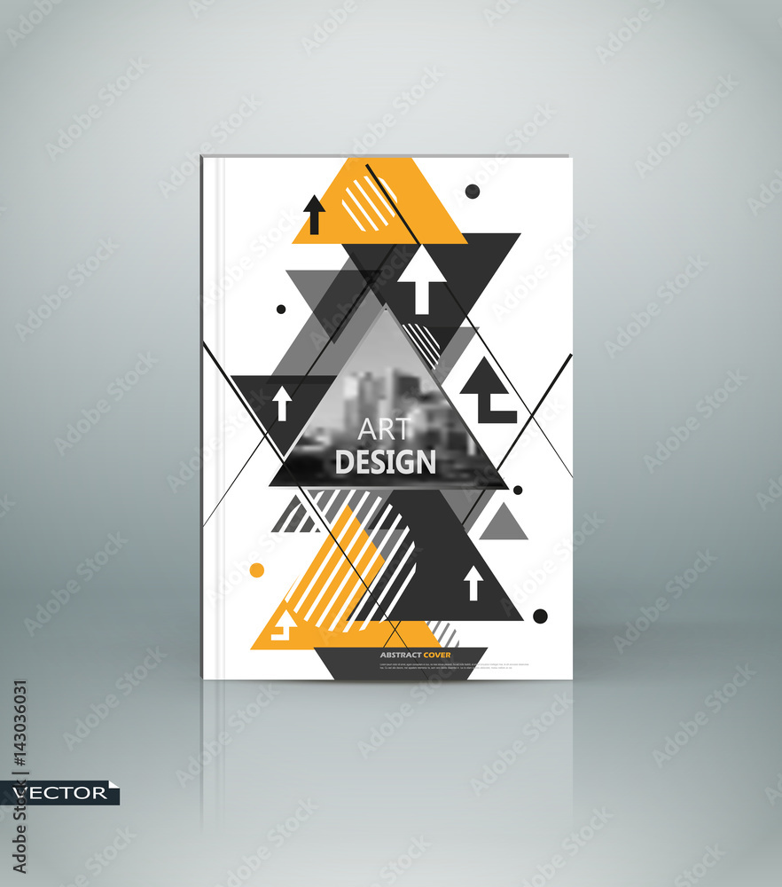 Abstract blurb theme. White brochure cover design. Info banner frame ...