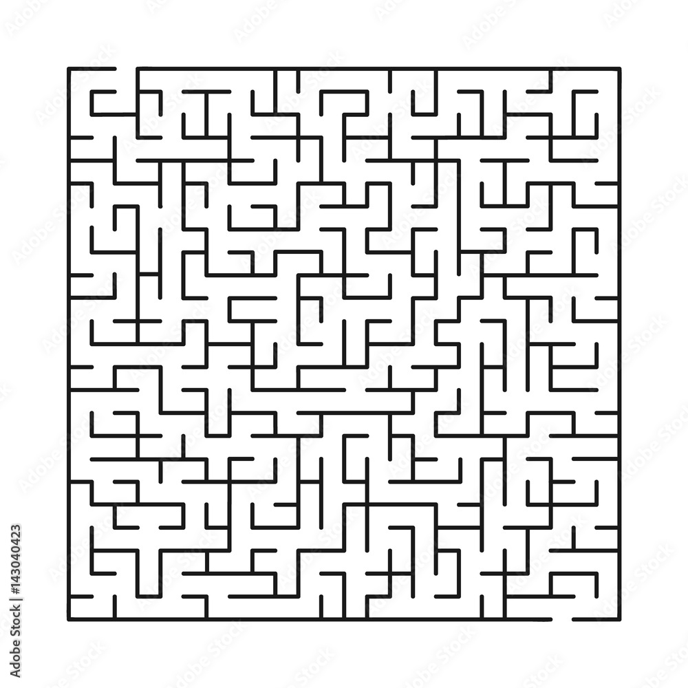 Vector labyrinth 120. Abstract square maze / labyrinth with entry and ...
