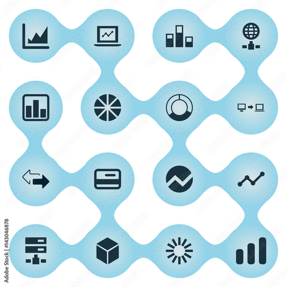 Vector Illustration Set Of Simple Data Icons Elements Growth Data