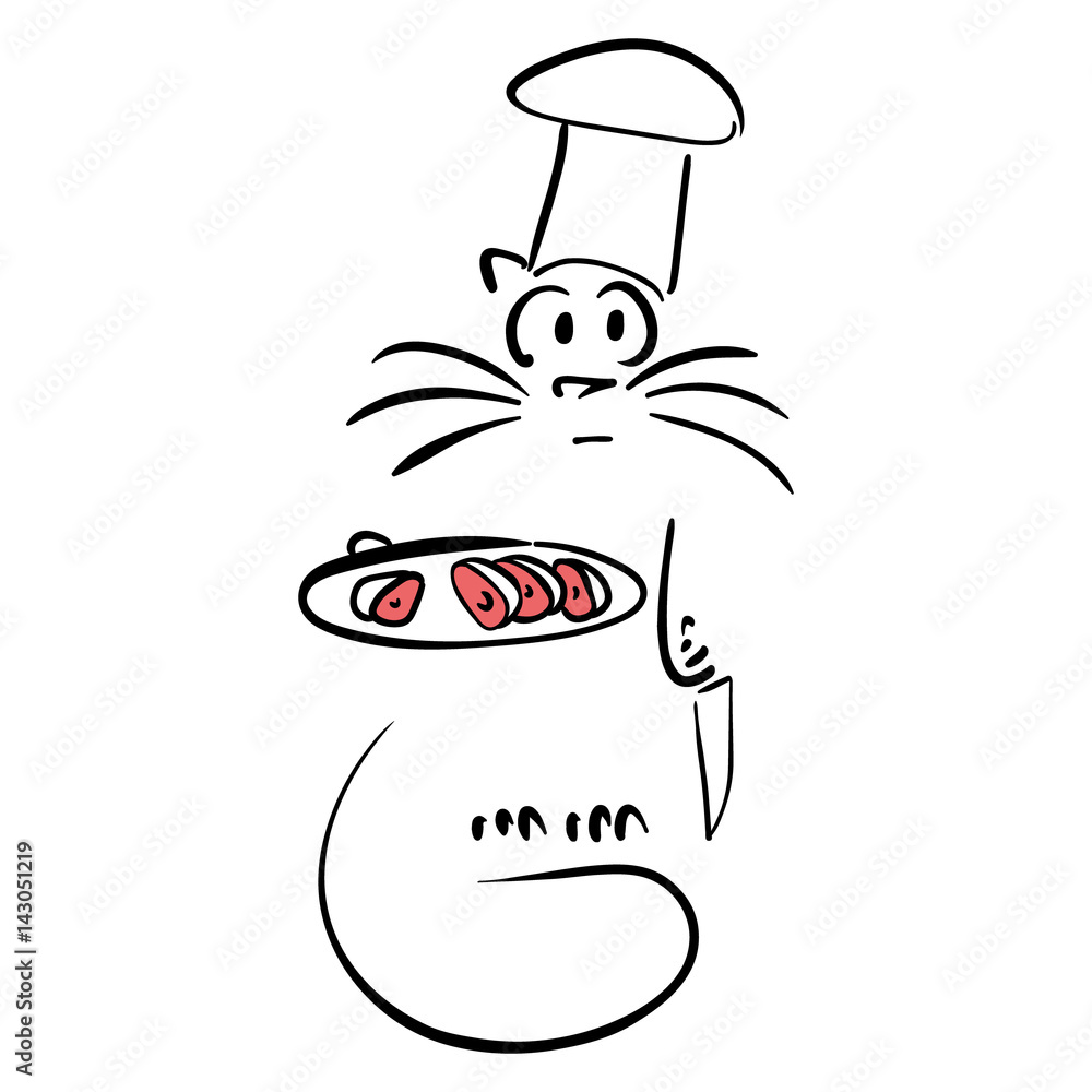 Cat chef. Vector illustration. Stock Vector | Adobe Stock