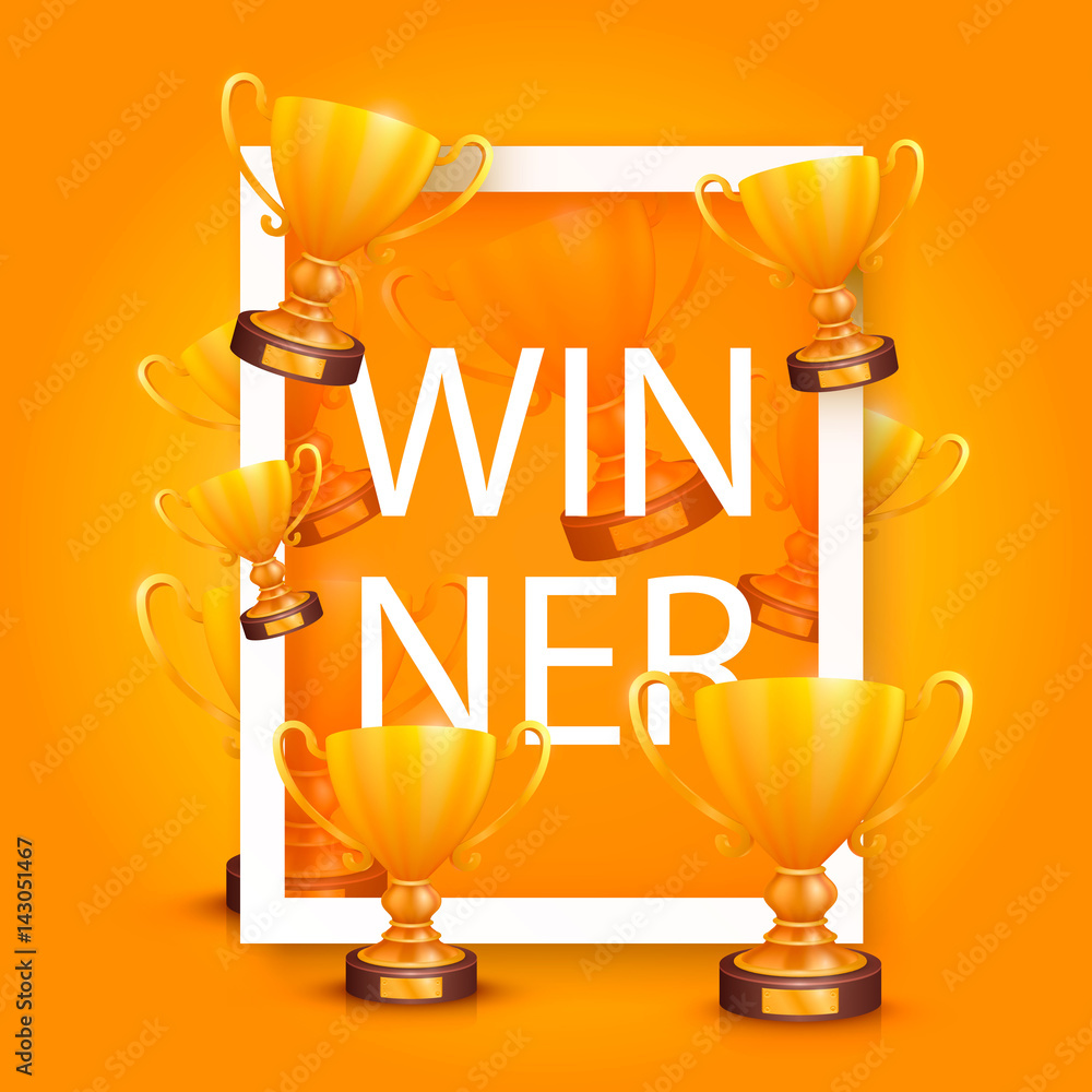 Cup winner cover frame. Collage object. Vector illustration Stock ...