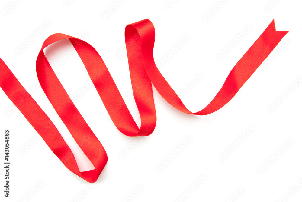 red ribbon border isolated on white Stock Photo | Adobe Stock