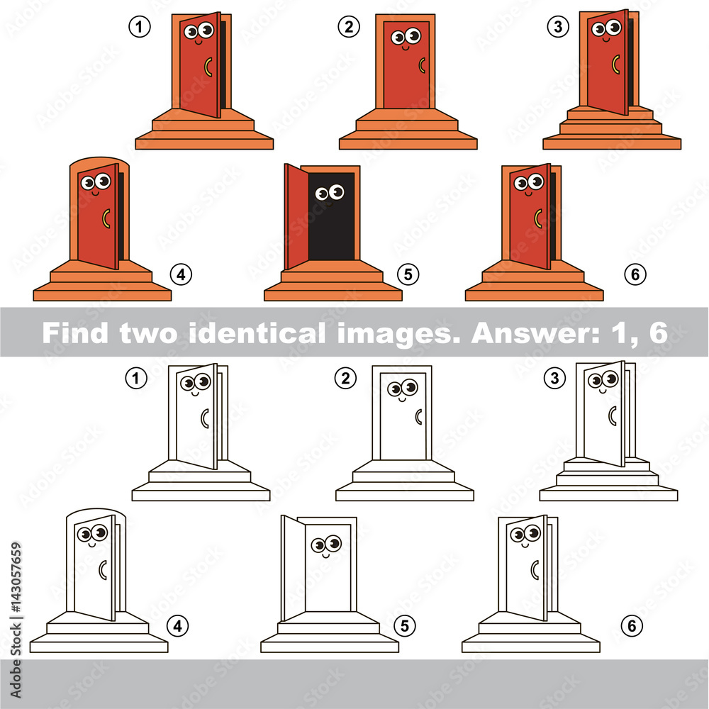Visual game for kids to find hidden couple of objects. Stock Vector ...