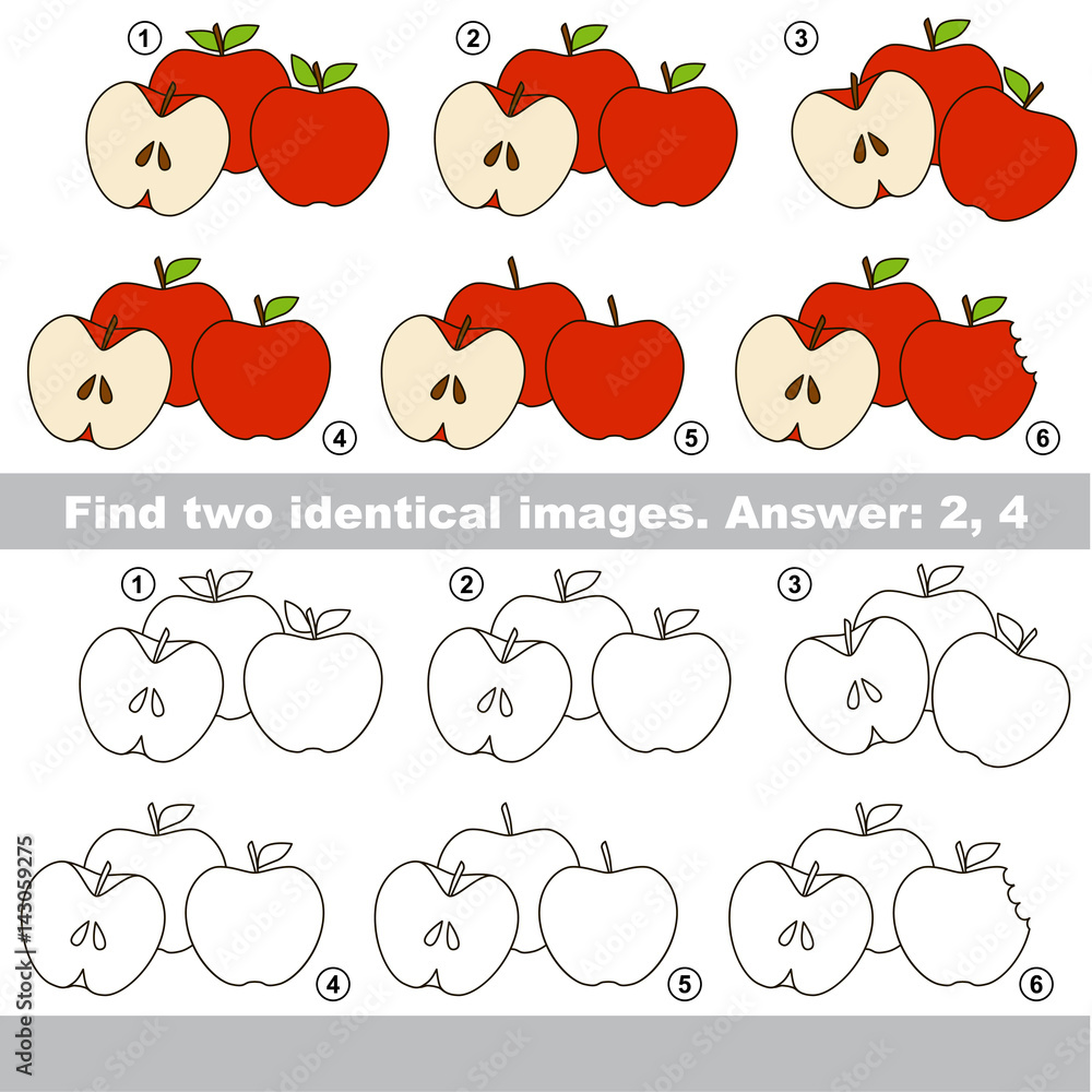 Visual game for kids to find hidden couple of objects. Stock Vector ...