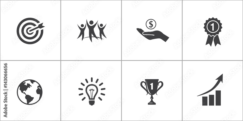 Vector icon set. Success in business or other Stock Vector | Adobe Stock