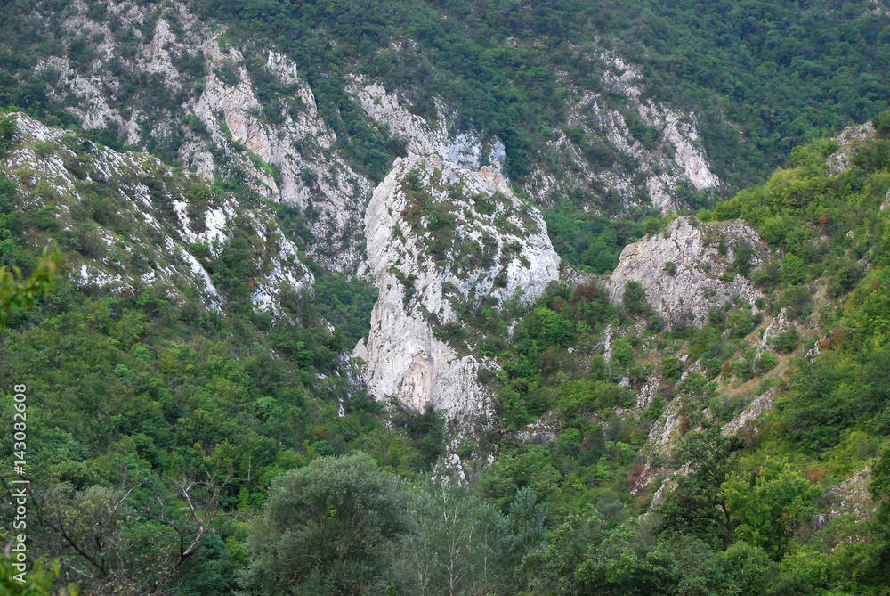 Mountain Ozren and the canyon of the river Moravica, near the spa town ...